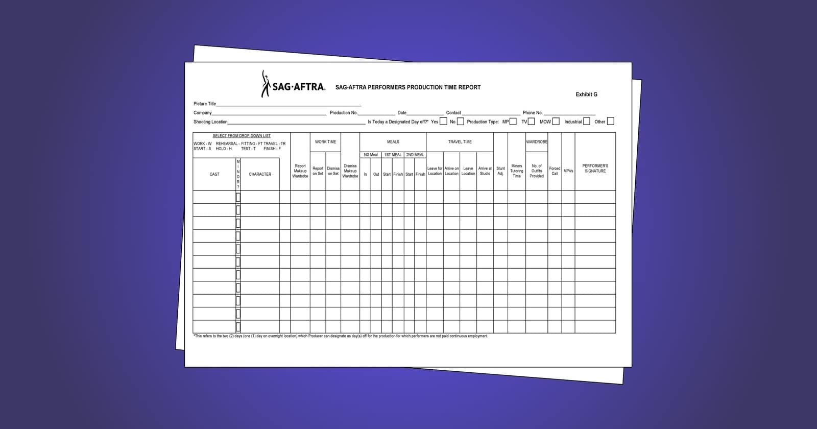 How To Fill Out the SAG Exhibit G Form | Wrapbook