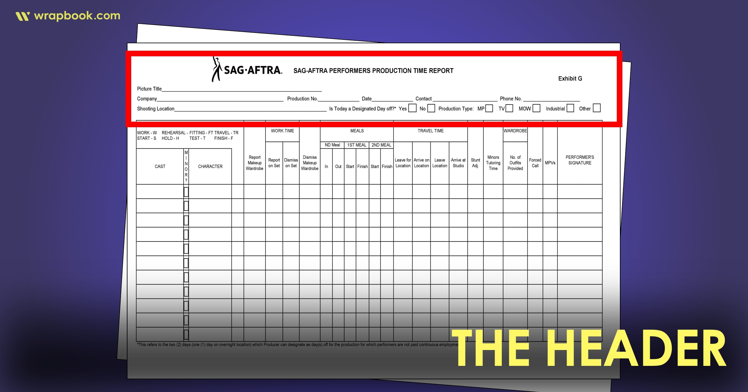 How To Fill Out the SAG Exhibit G Form | Wrapbook