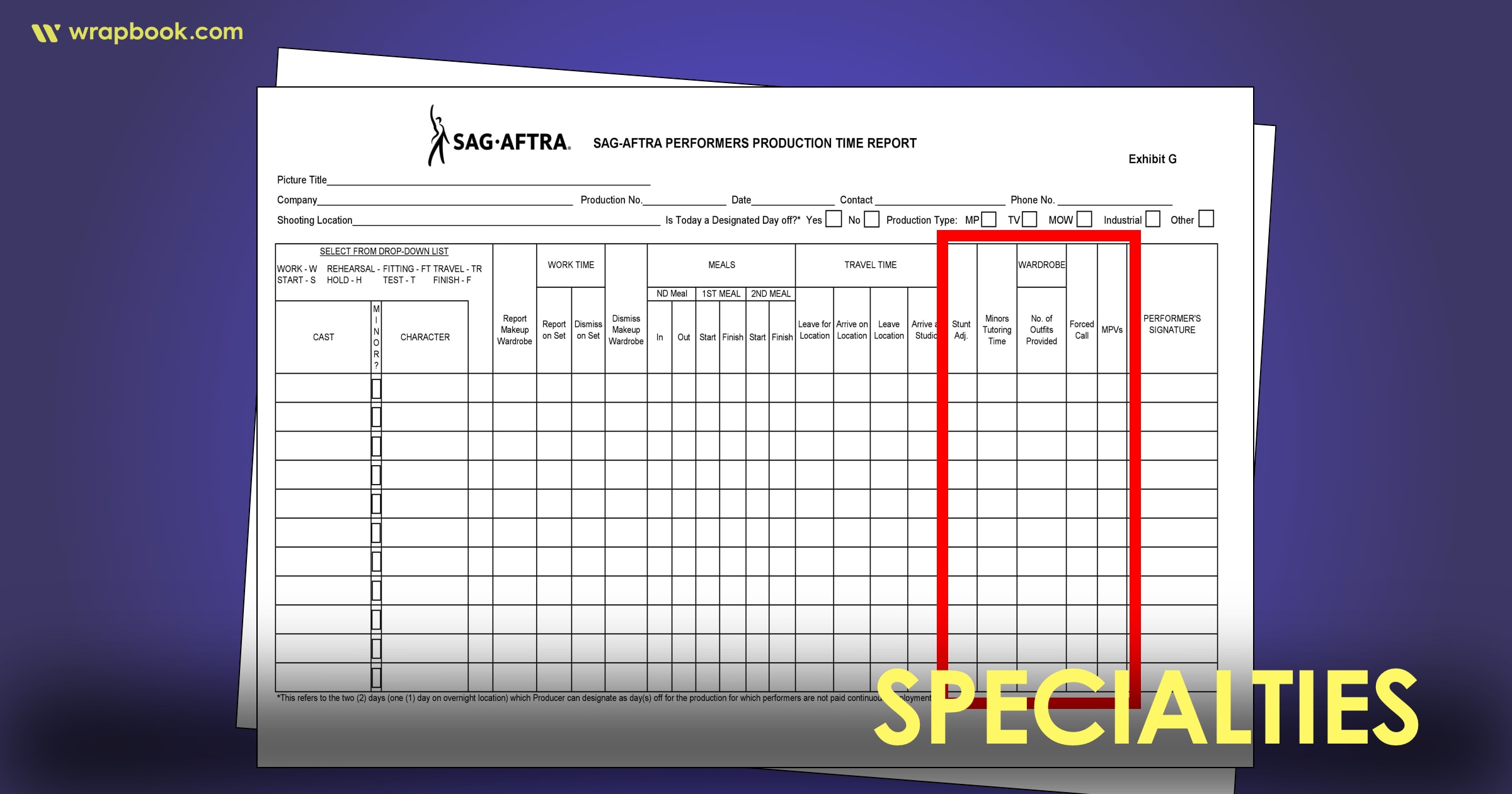How To Fill Out the SAG Exhibit G Form | Wrapbook