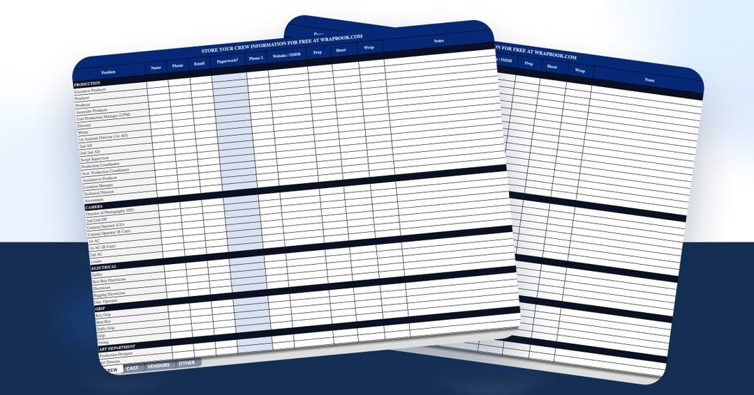 The Last Film Crew List Template You'll Ever Need | Wrapbook