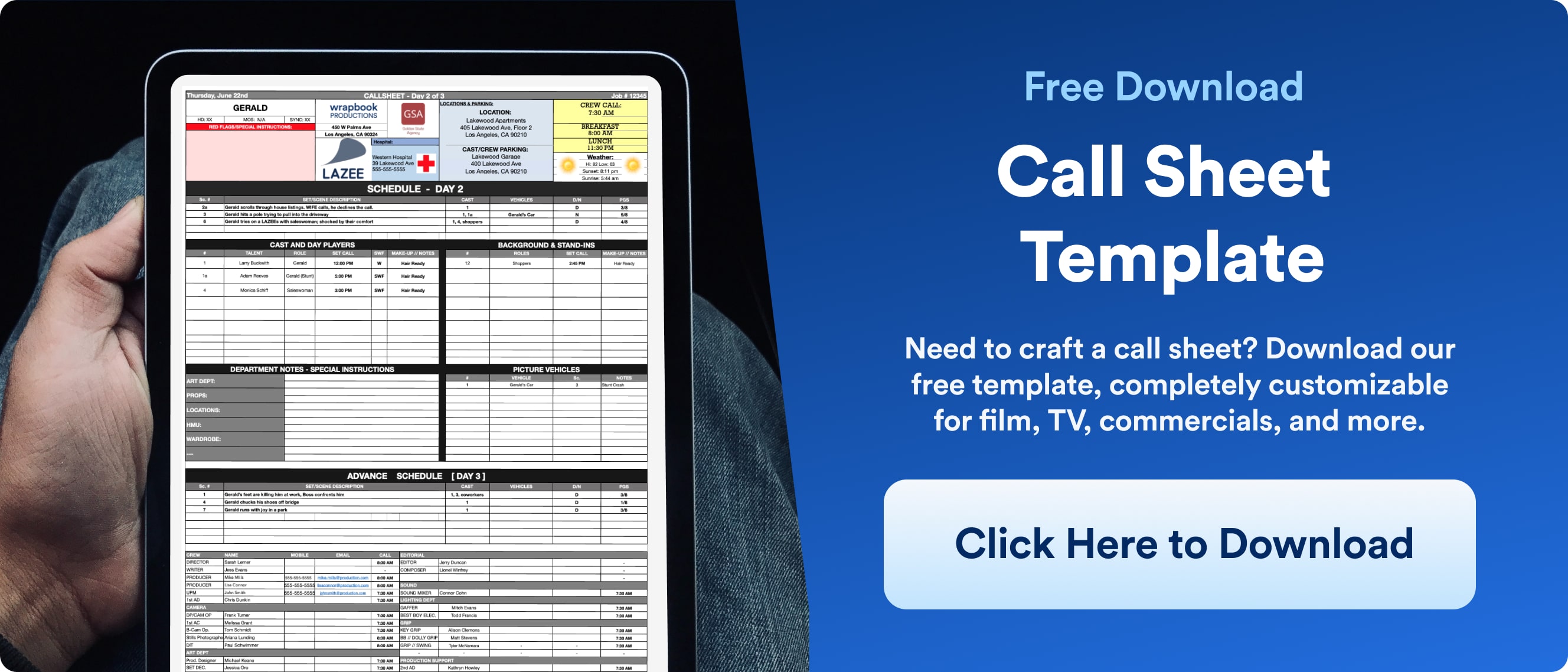 Crafting the Call Sheet: A Producer’s Guide w/ Free Call Sheet Template ...