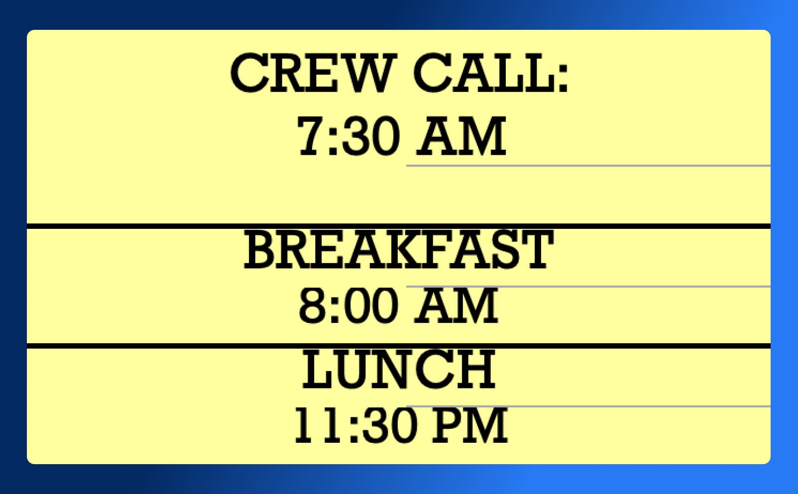 Crafting the Call Sheet: A Producer’s Guide w/ Free Call Sheet Template ...