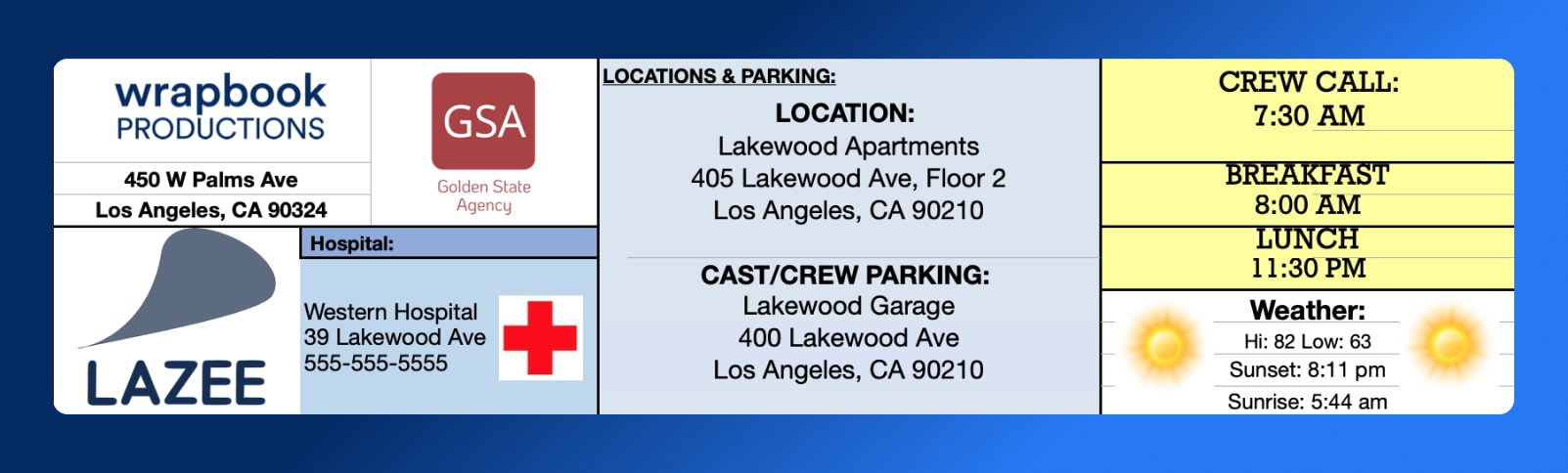 Crafting the Call Sheet: A Producer’s Guide w/ Free Call Sheet Template ...