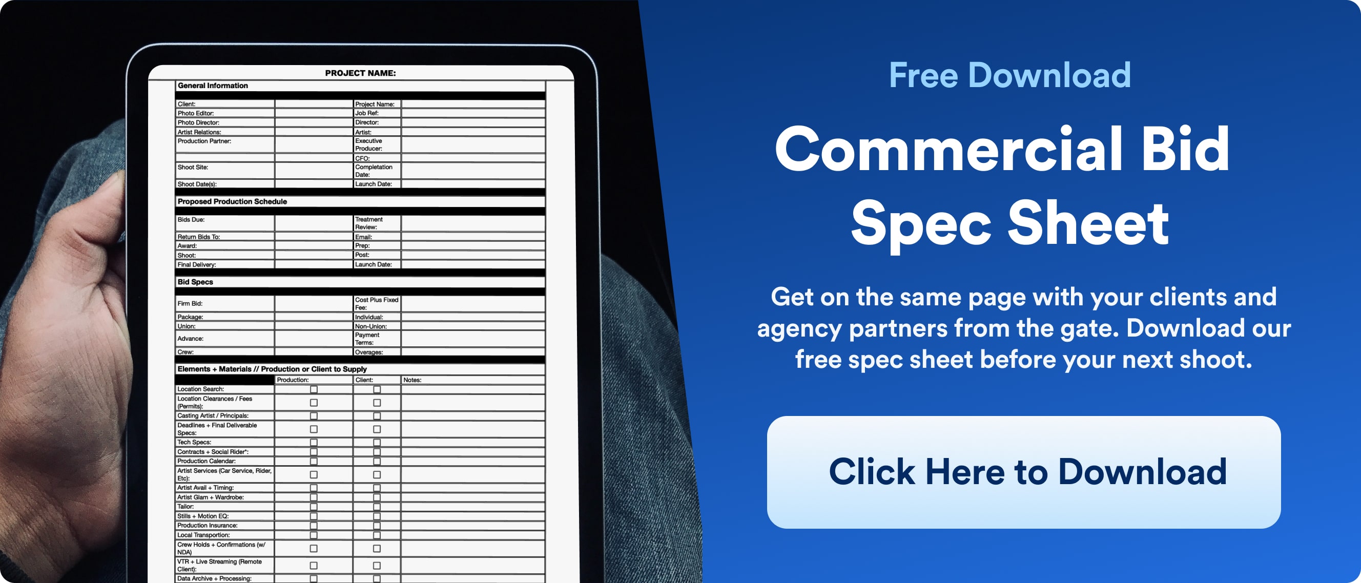 The Spec Sheet Every Commercial Producer Needs | Wrapbook
