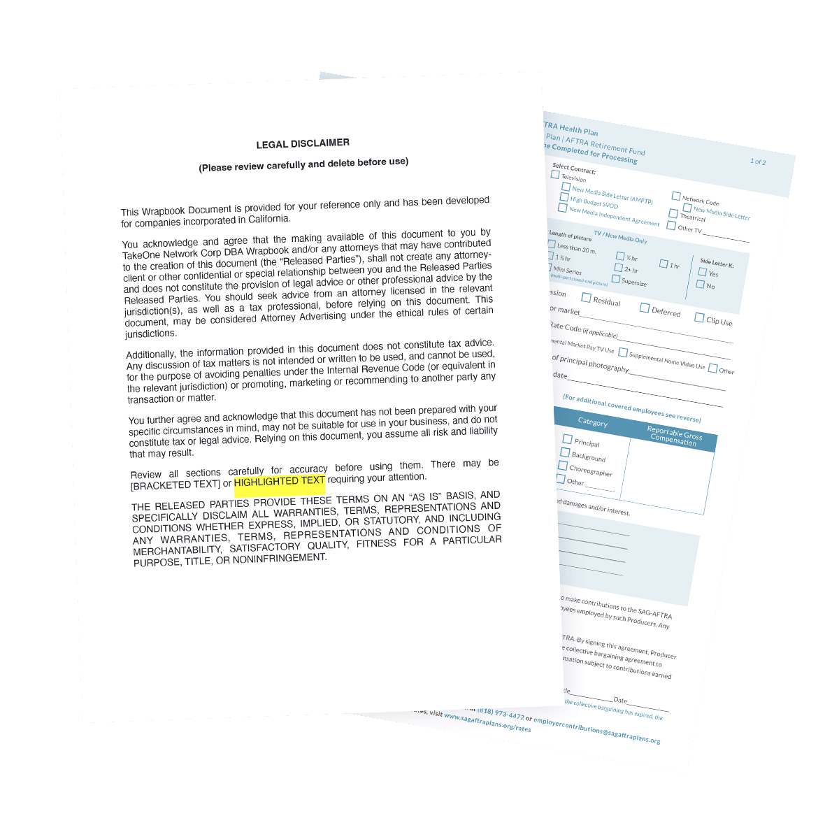 Essential Forms for Commercial Production (Starter Pack) | Wrapbook