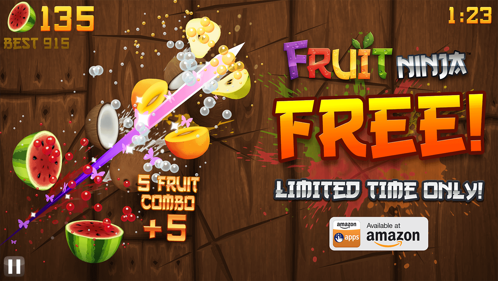 Fruit Ninja FREE on Amazon Appstore – ONE DAY ONLY! - Halfbrick News