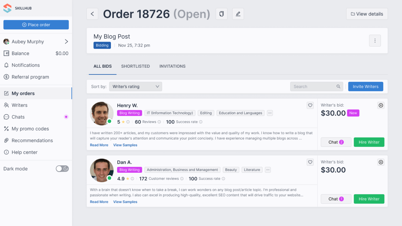 Easy Ordering Process | Get Quality Content Fast | Skillhub