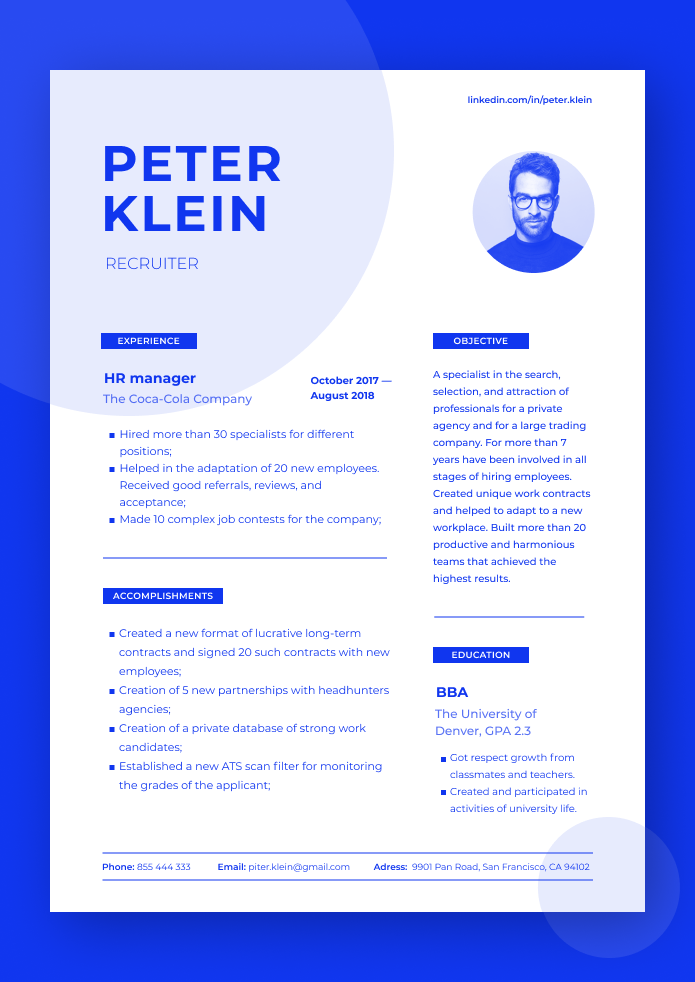 Samples & Tips for Creating a Resume for a Recruiter | SkillHub