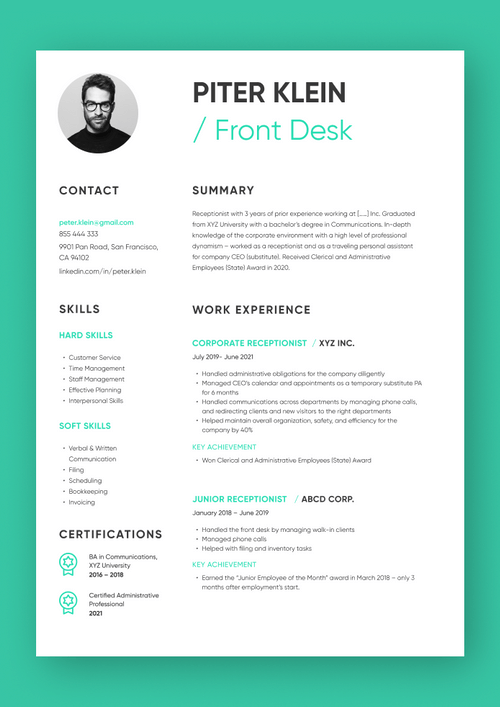 Front Desk Resume: Secure A Position with Our Guide | SkillHub