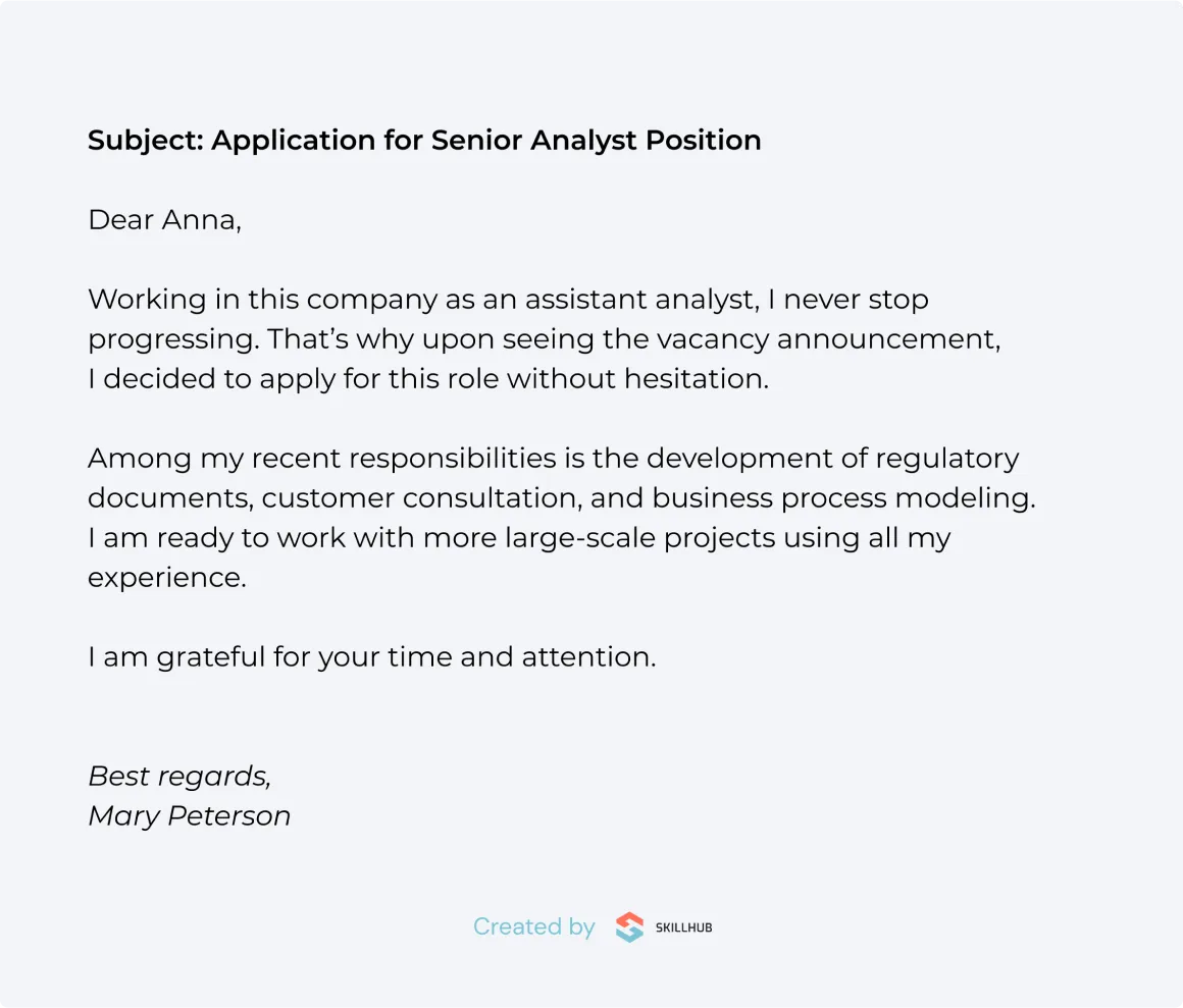 Cover Letter For Internal Job Posting Example