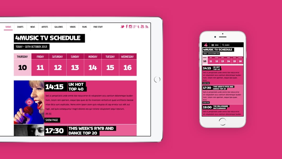 4Music - Website - Digital Agency London