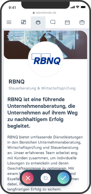 Tinder for jobs - find the perfect employee with a swipe