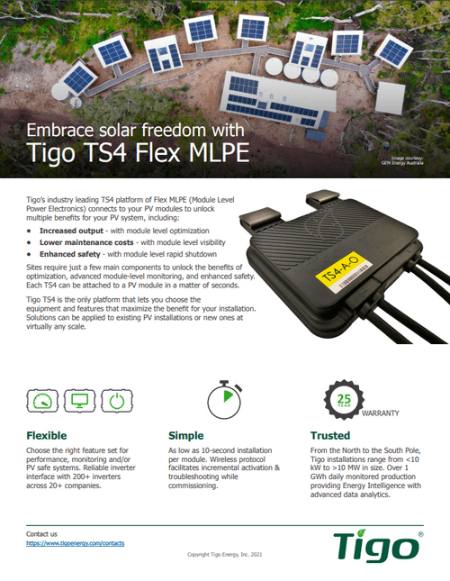 Brochure / Flyer: Tigo TS4 Brochure | Tigo Energy Downloads