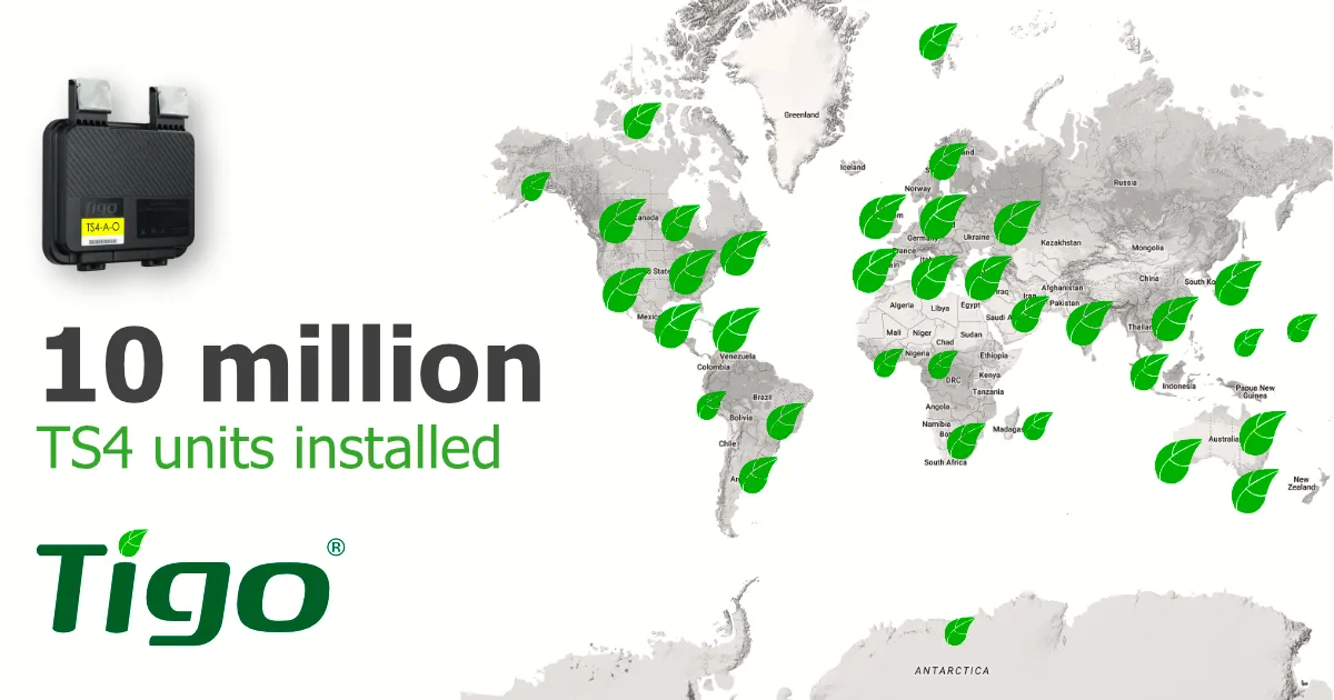 Tigo Energy Breaks Through 10 Million MLPE Devices Deployed Milestone