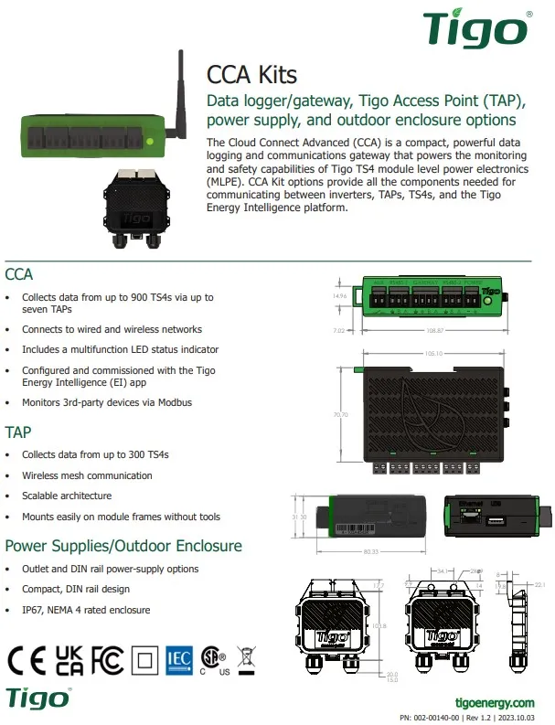 Datasheet: Cloud Connect Advanced (CCA) and Accessories Kit | Tigo ...