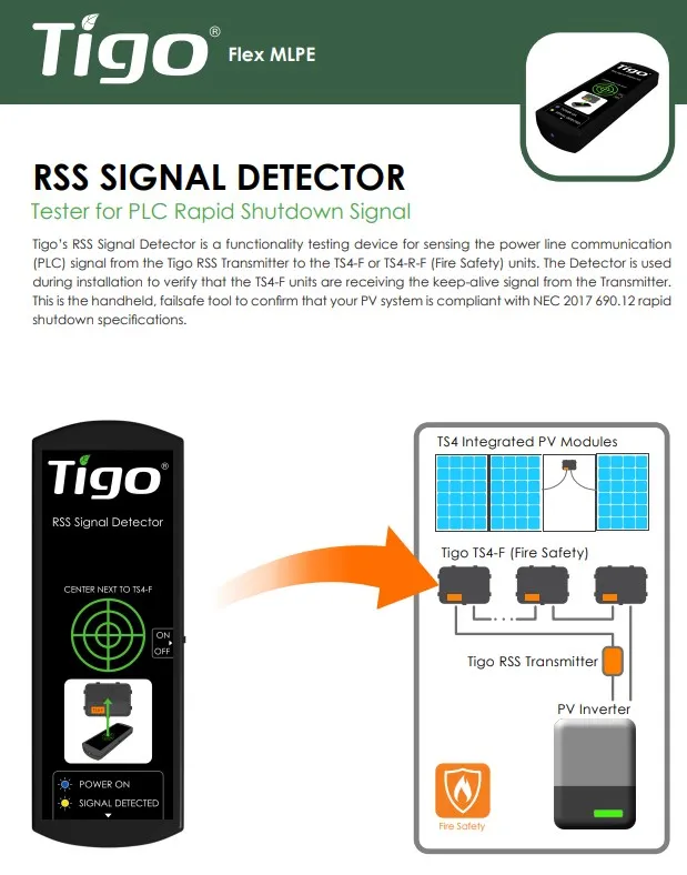 Datasheet: RSS Signal Detector | Tigo Energy Downloads