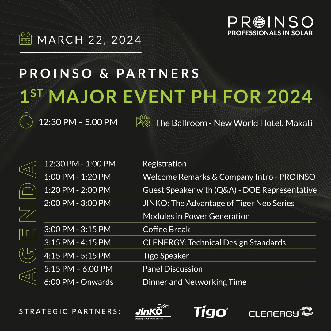 Proinso and Partners - 1st Major Event PH for 2024 | Tigo Energy