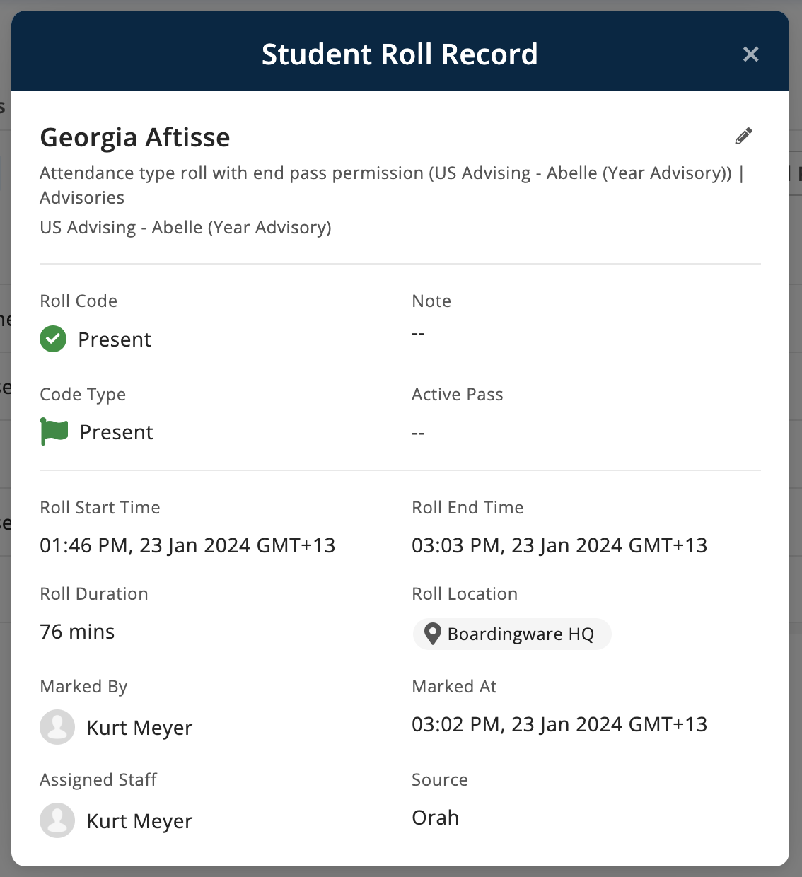 Class Attendance Rolls | Orah