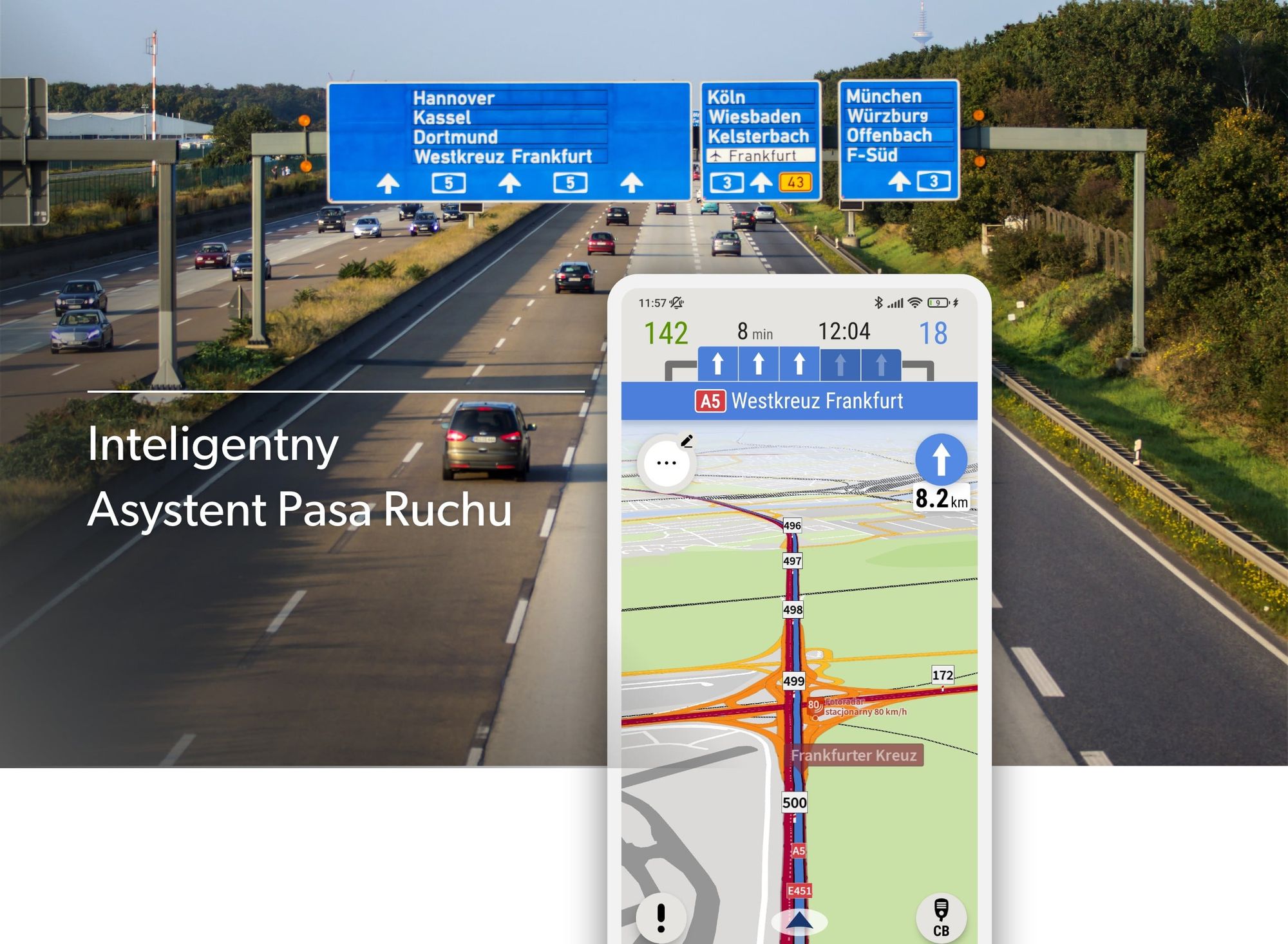 Inteligentny Asystent Pasa Ruchu oraz opcja omijania płatnych dróg w ...