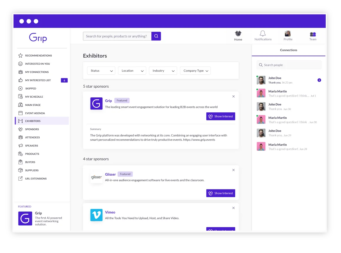 AI-powered Virtual and Hybrid Events | Grip