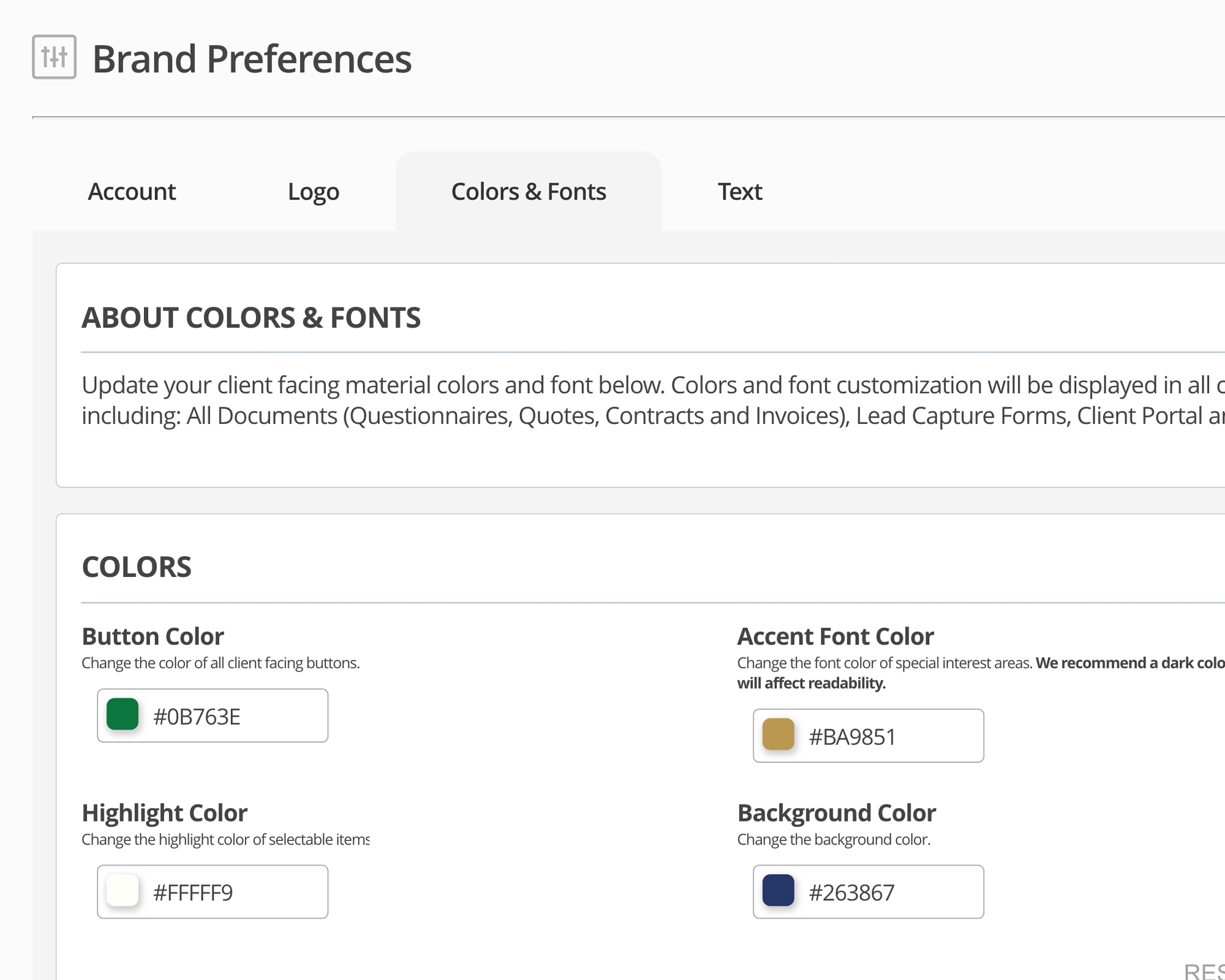 17hats Fonts And Colors Feature