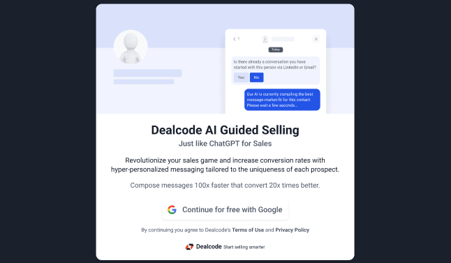 AI Sales Message Generator- like ChatGPT for Sales | Dealcode