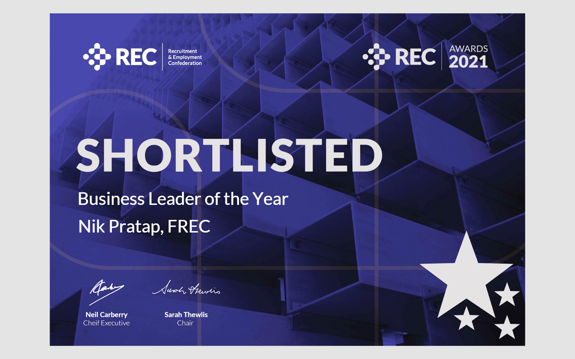 Shortlisted for a REC Award | Pratap Partnership