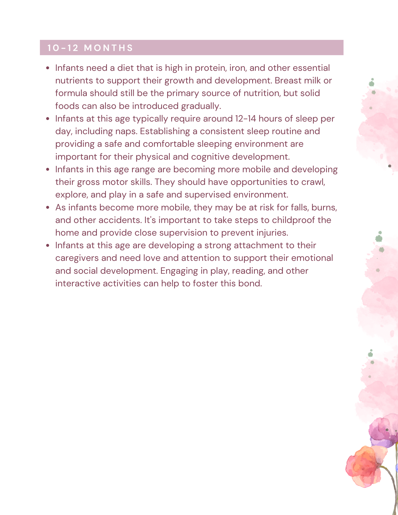 Editable Infants Milestones & Developmental Needs Printable Flyers ...