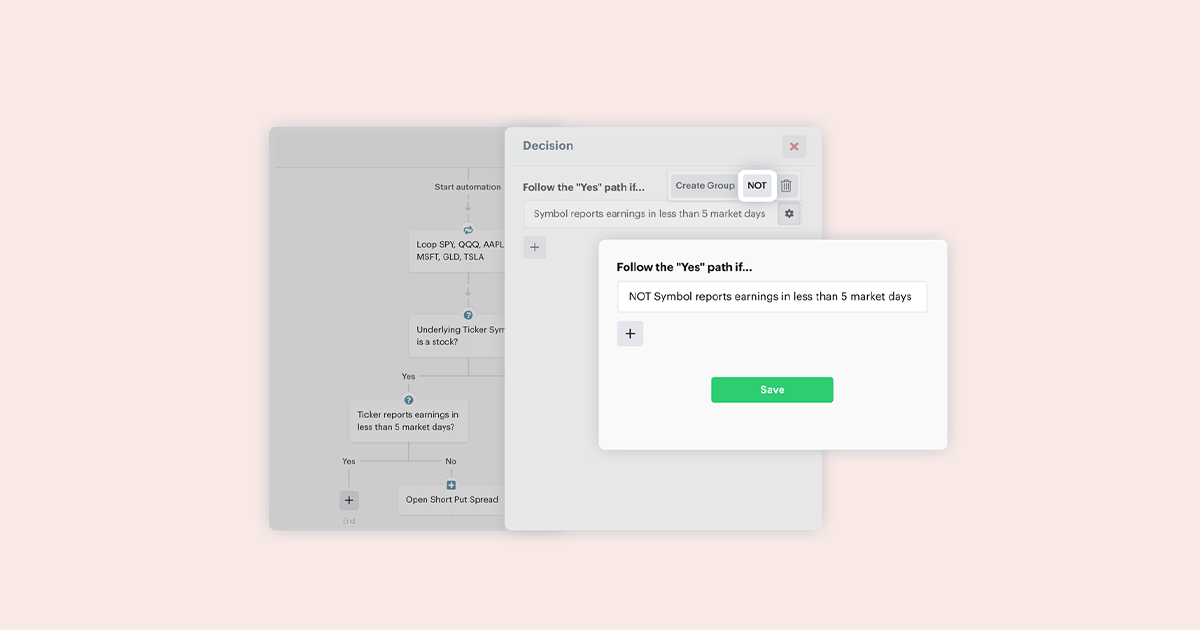 Easily Edit Automation Paths With Negated Decisions