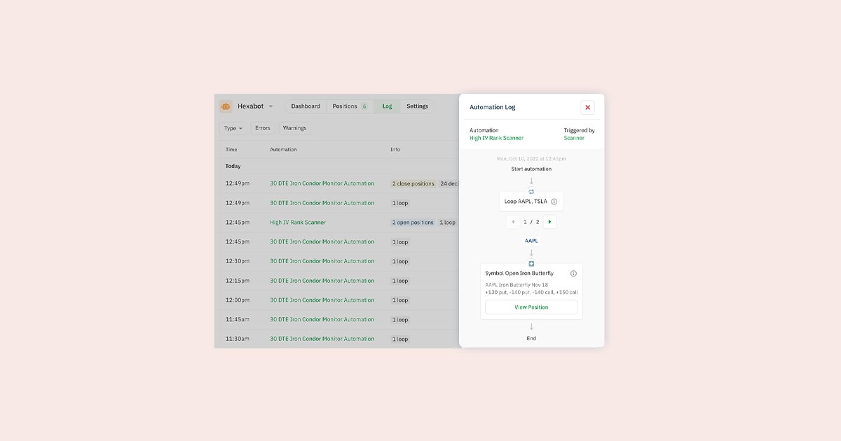 Bot Log "Highlights" & Position Quicklinks | Option Alpha