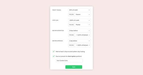 Custom SmartPricing Exit Options | Option Alpha