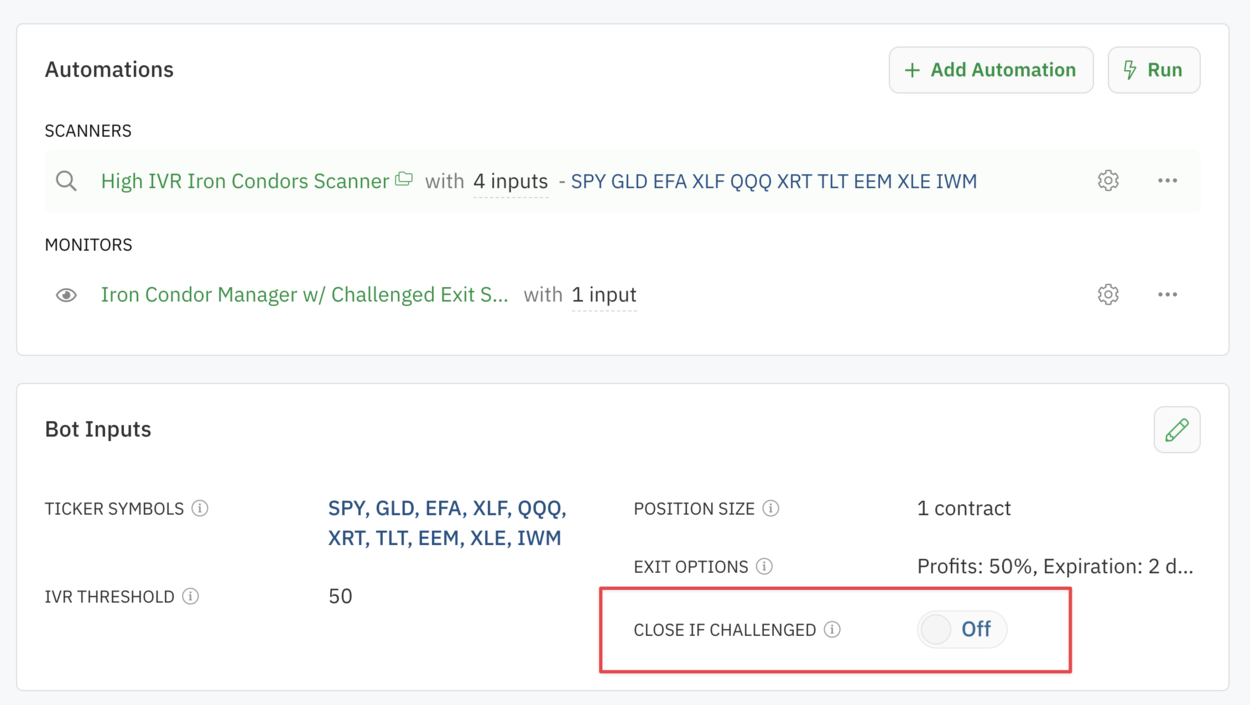Toggle Switches from the Bot Inputs Window