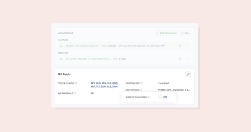 Toggle Switches from the Bot Inputs Window