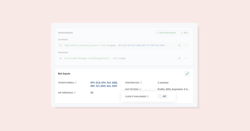 Toggle Switches from the Bot Inputs Window