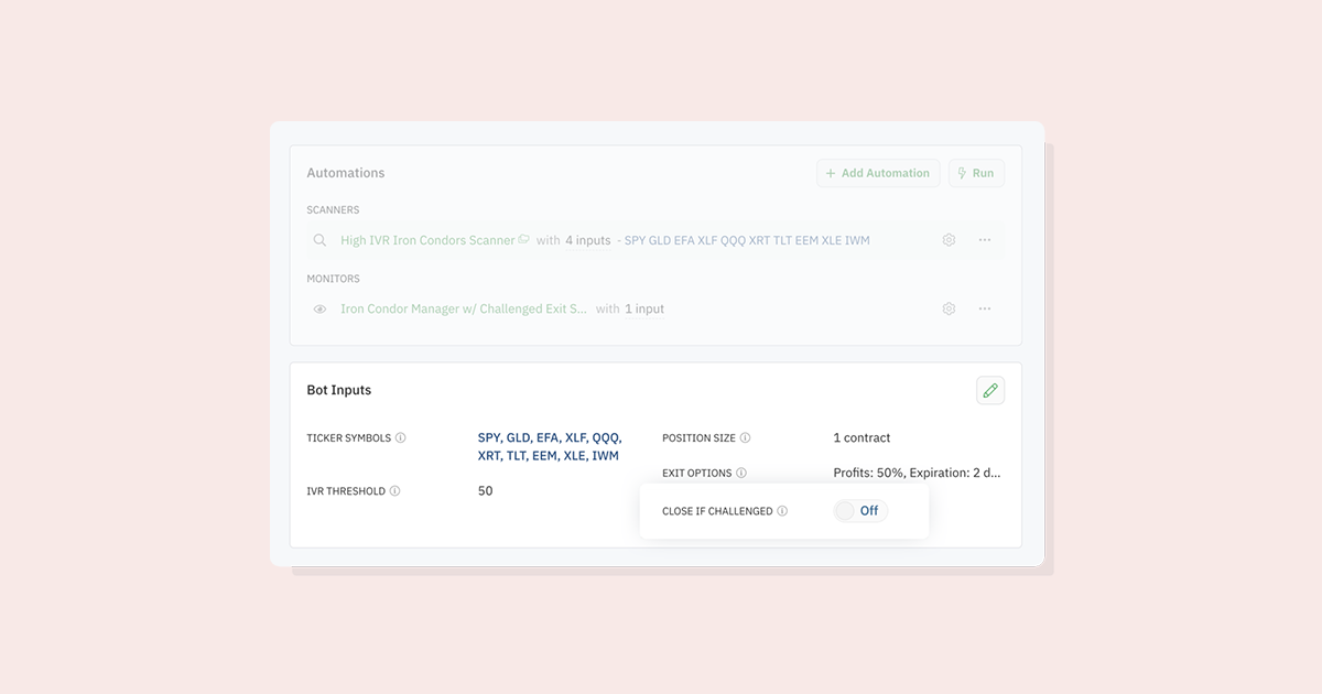 Toggle Switches from the Bot Inputs Window