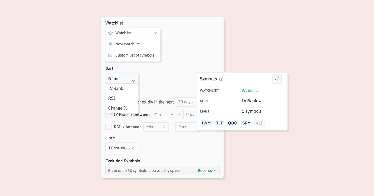 Bot Symbols & Custom Shareable Watchlists