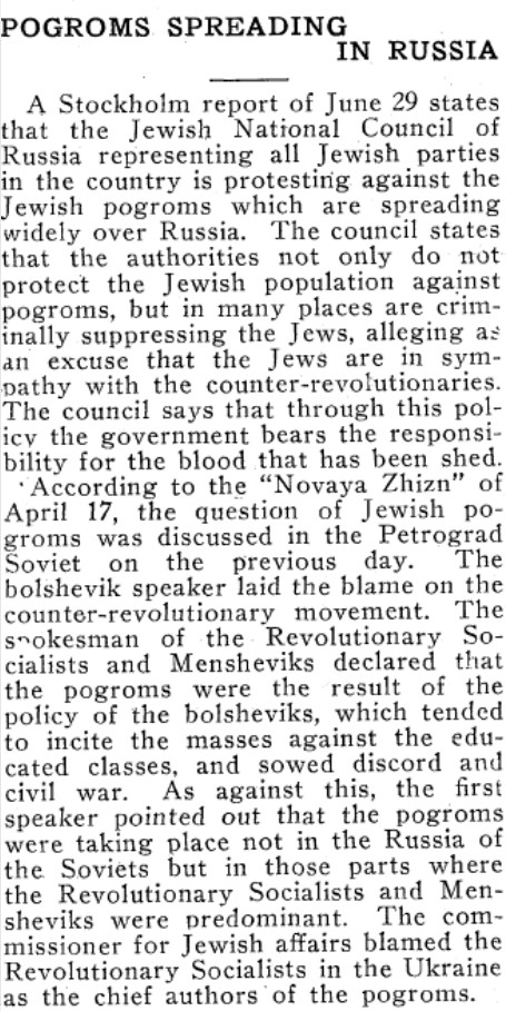 Pogroms Spreading in Russia, 1918 | The National Library of Israel for ...