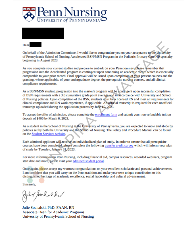 Yale Acceptance Letter