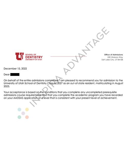 Acceptance Letters | Inspira Advantage