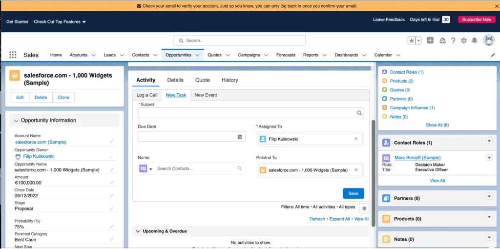 Salesforce - recenzja, opinie, funkcje
