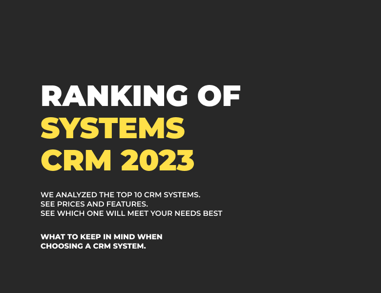 Ranking of CRM software. Comparison 2023