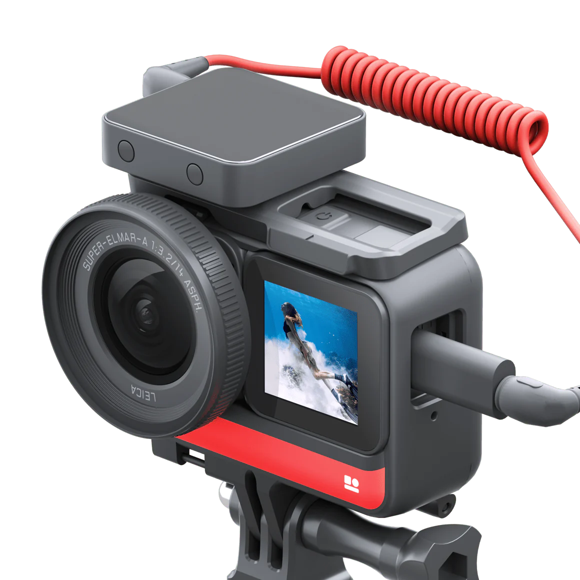 Is the Insta360 One R compatible with external microphones?