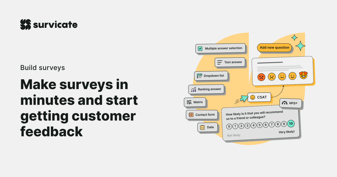 Build Surveys with Survicate 🚀 [Start Free]