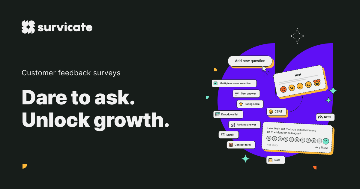 Customer Feedback Surveys 🚀 Survicate [Start Free]