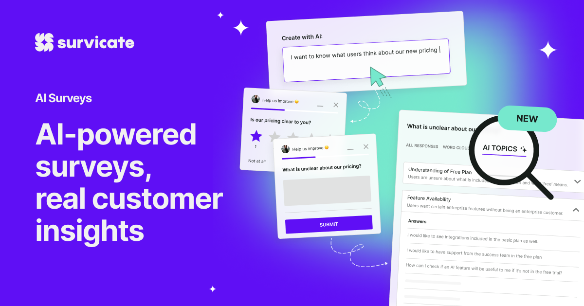 Survicate AI surveys and analysis: Unlock insights faster