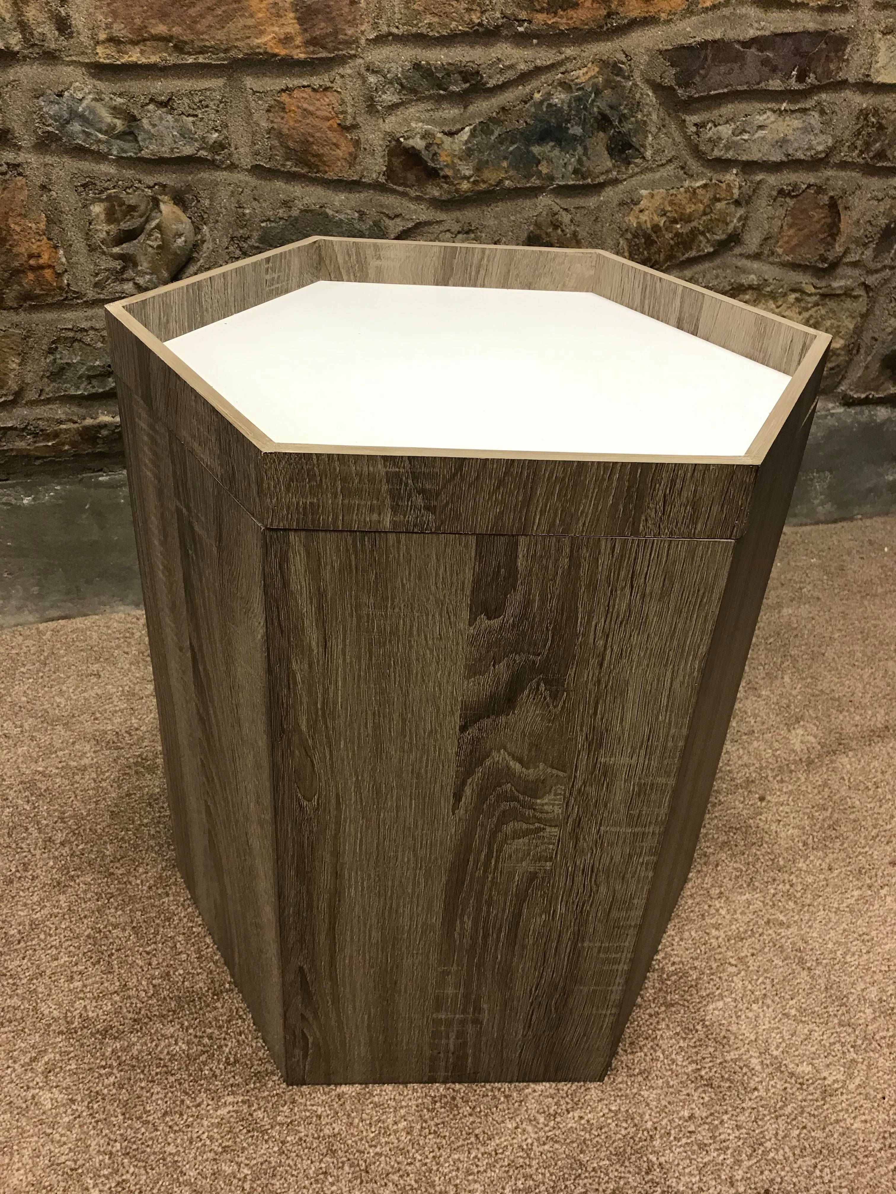 New in: Natural & White Wood Hexagonal Storage Box | £ 109.00 GBP