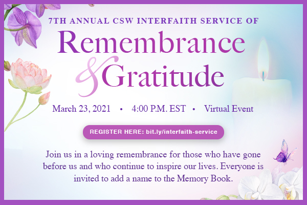 7th Annual CSW Interfaith Service of Remembrance & Gratitude