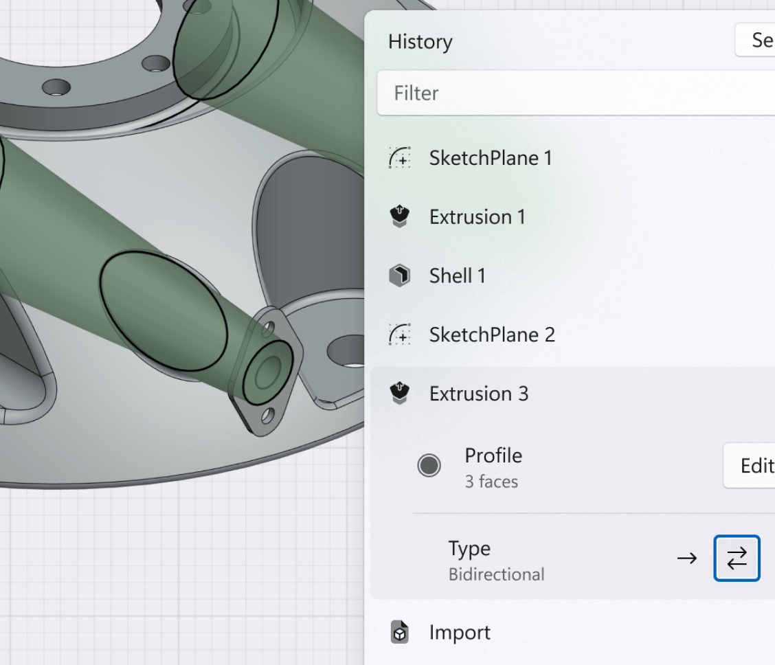 Direct modeling, plus design history | One CAD, just faster