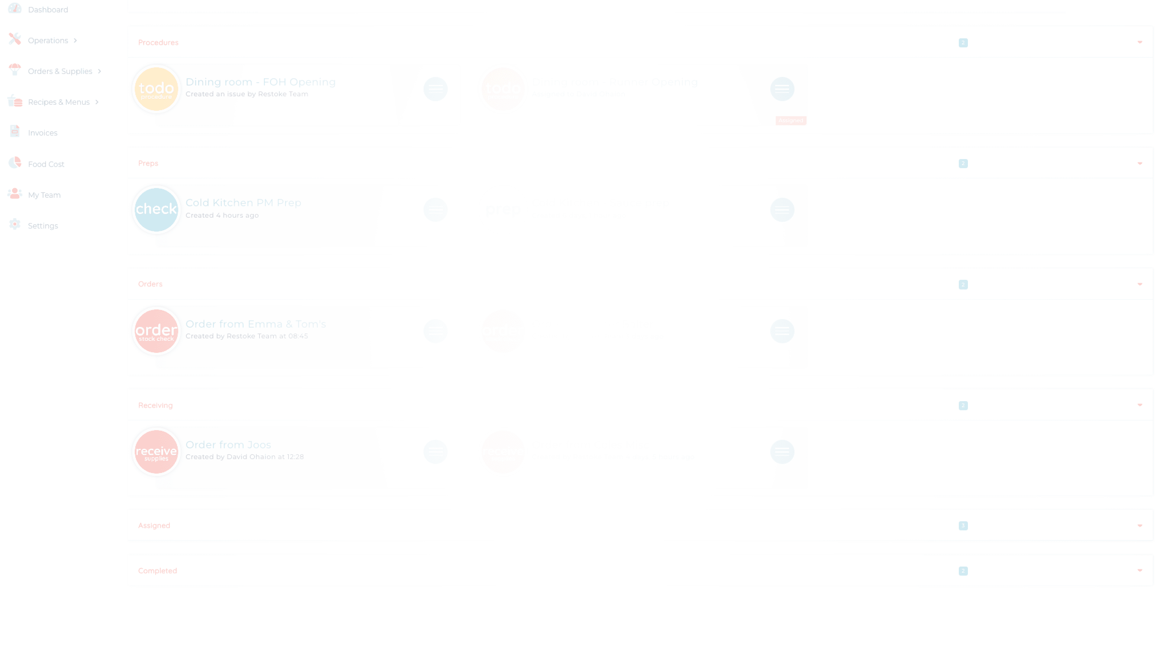 Restoke - Restaurant process automation and team management