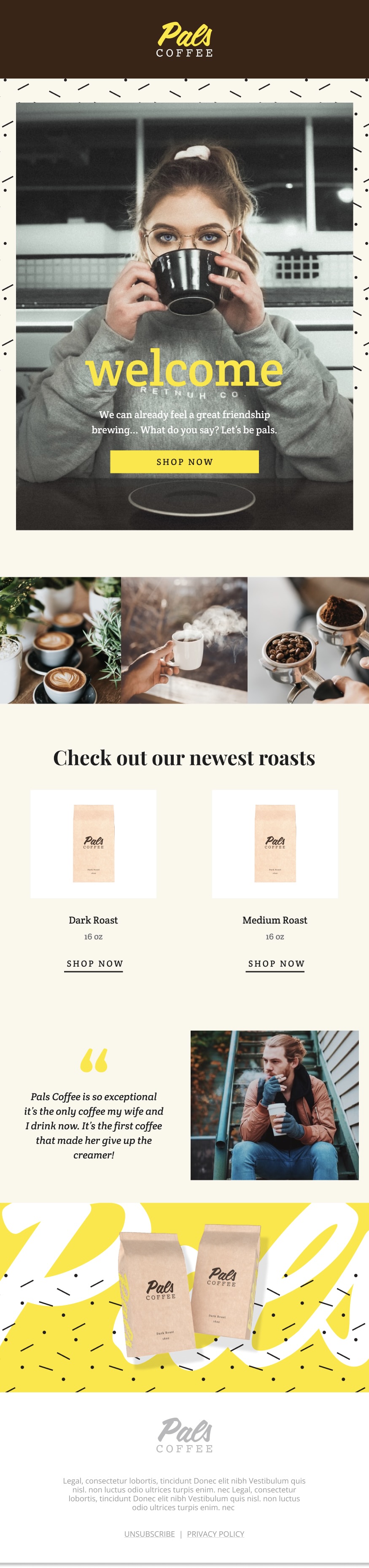 Welcome Product Recommendations Email Template | Sendlane